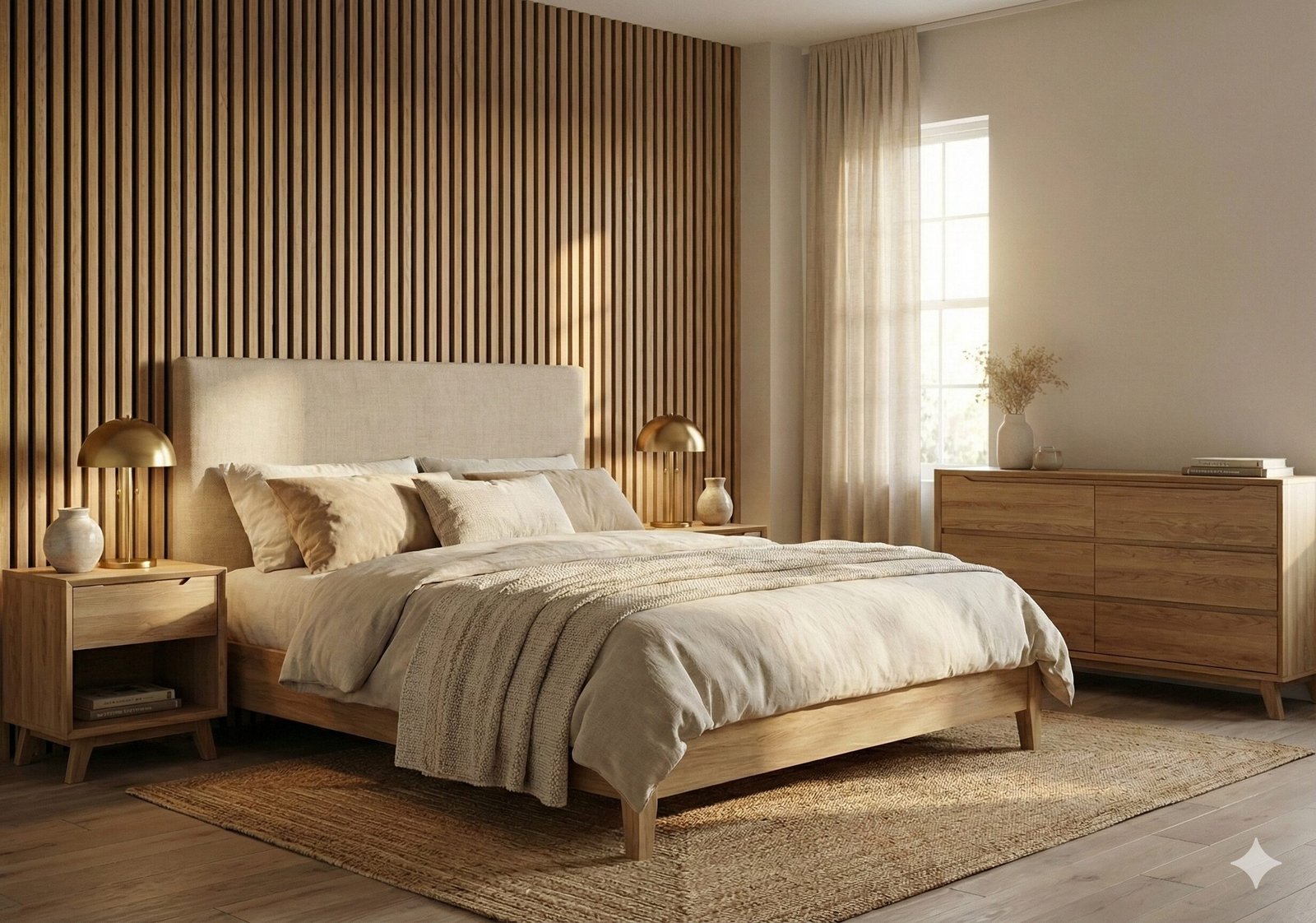 2.4m Acoustic Wood Slat Wall Panel - Natural Oak - Wood Veneer